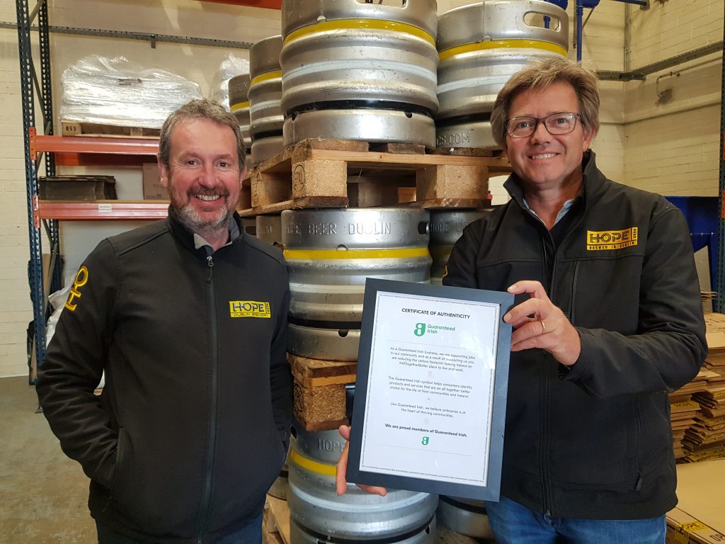 Hope Beer receives Guaranteed Irish Symbol - Ireland's Forecourt ...